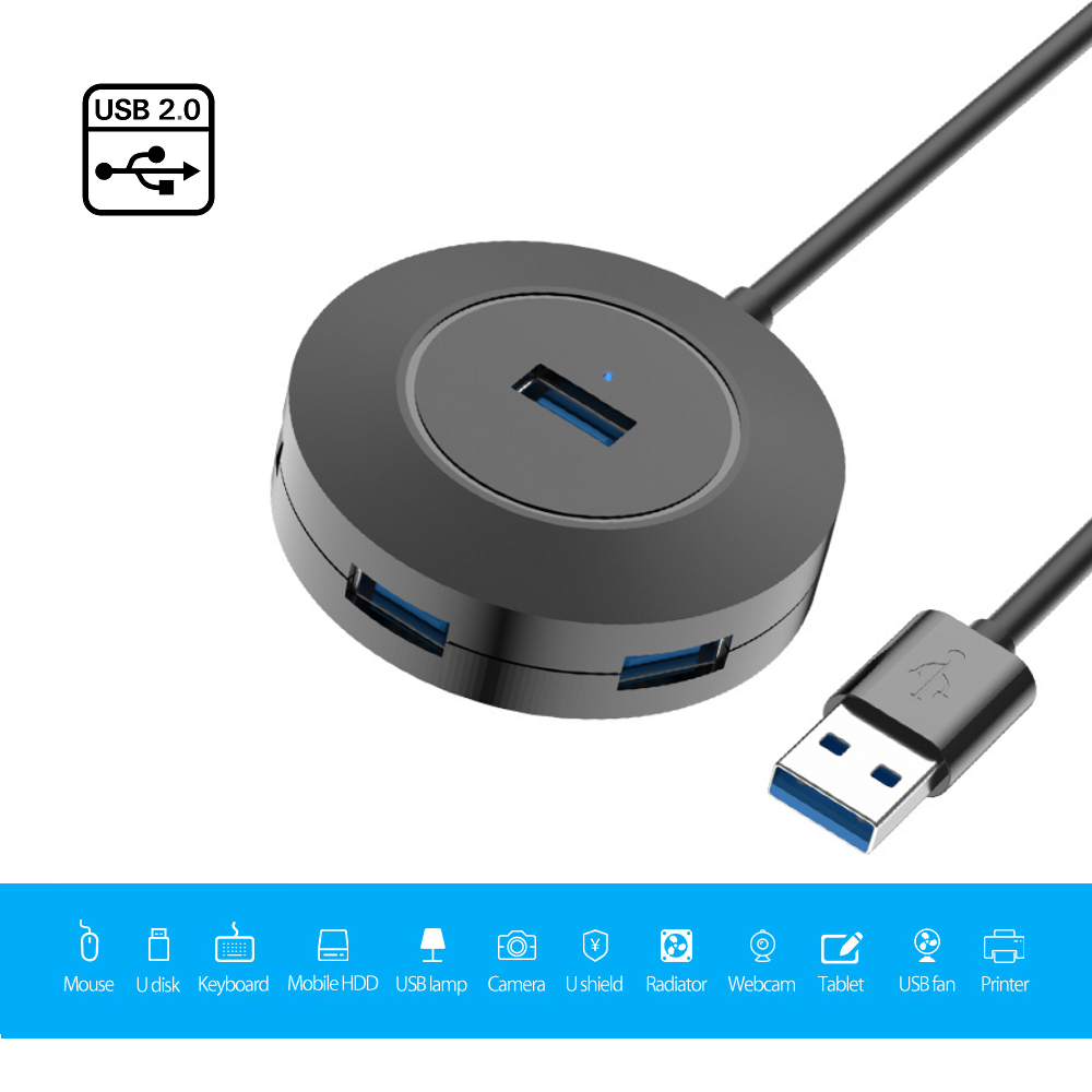 USB 2.0 Hi-Speed HUB 4-port USB HUB for Laptop PC USB Splitter 4 ports ...