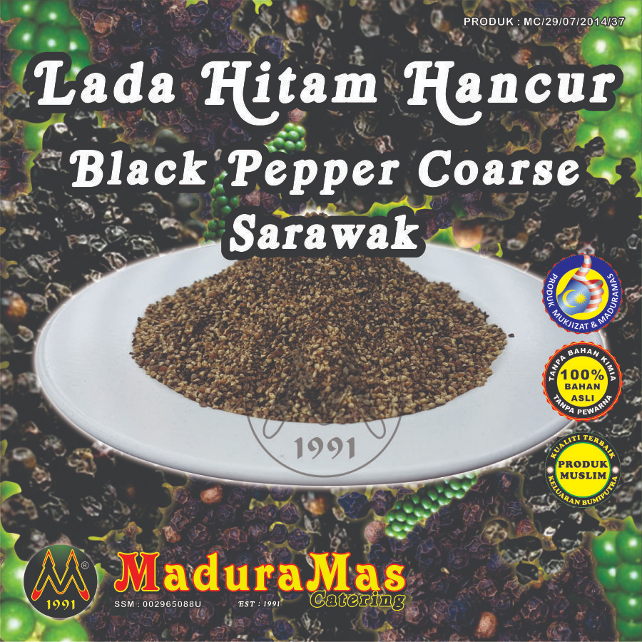 Serbuk Lada Hitam - Black Pepper Powder ( Sarawak ) 100g - 250g ( 100% ...