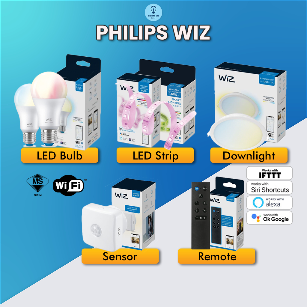 PHILIPS Wiz Bulb Strip Light Downlight/Motion Sensor/Remote Control ...