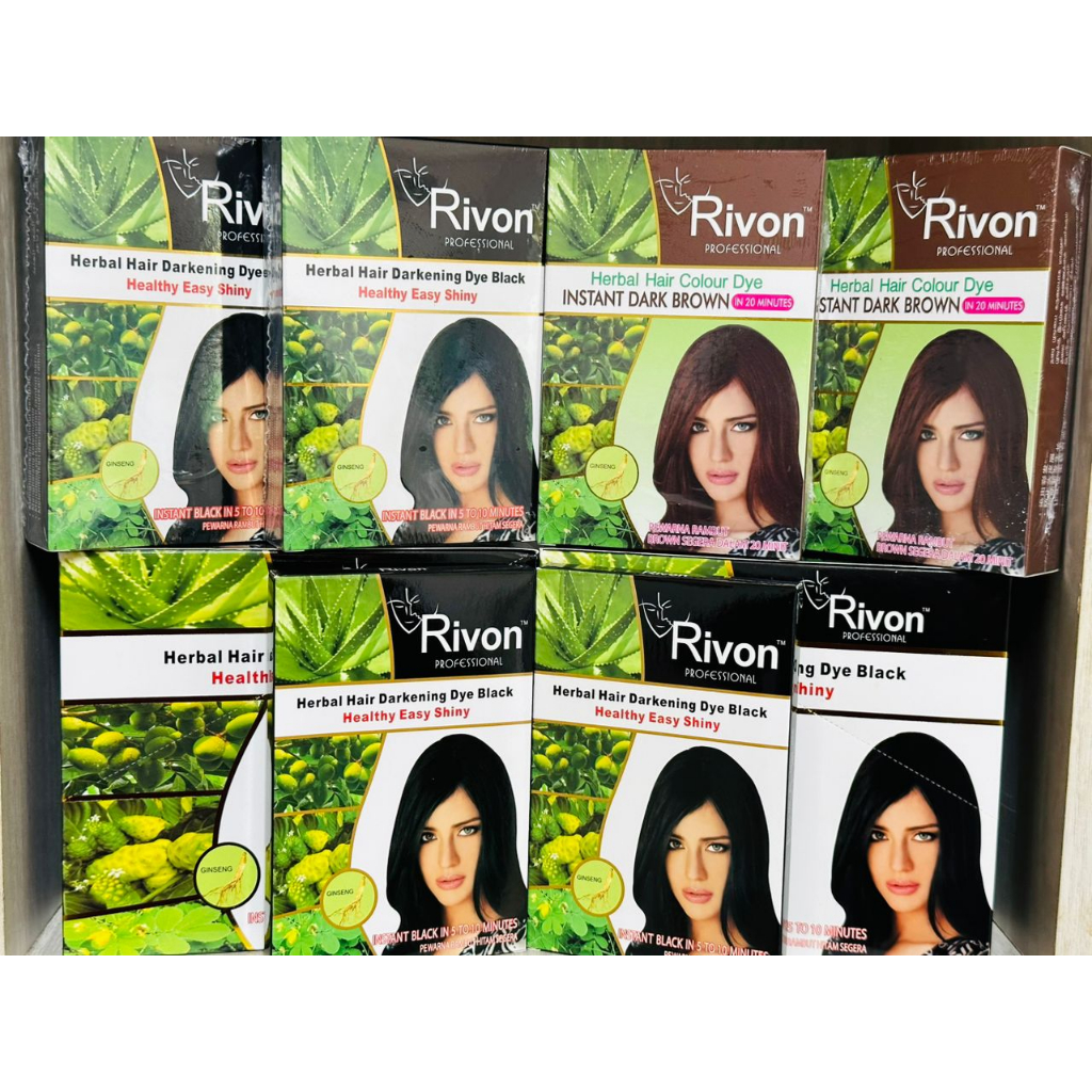 RIVON HERBAL HAIR DARKENING DYE (HEALTHY, EASY, SHINY) | Shopee Malaysia