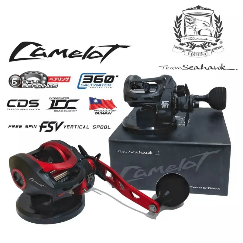 2023 TEAM SEAHAWK CAMELOT JIGGING/CASTING REEL | Shopee Malaysia