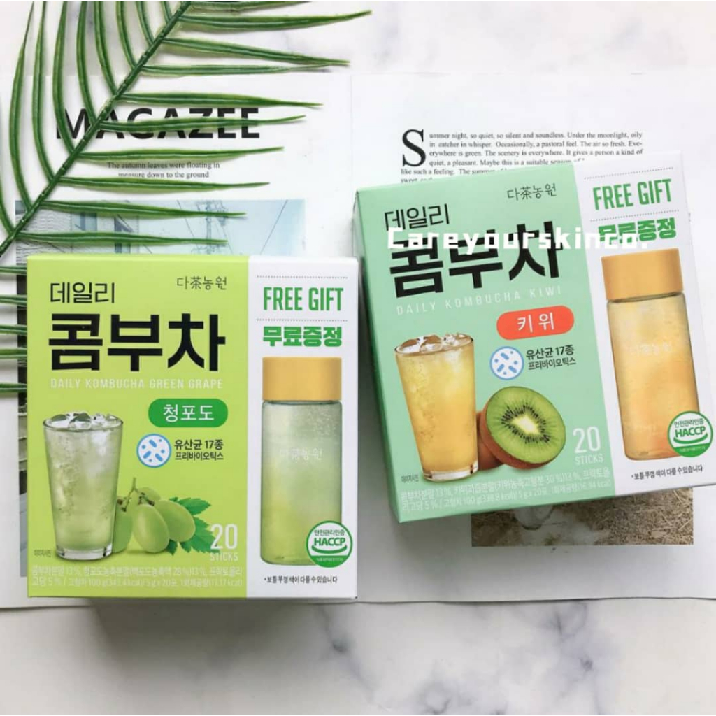 现货免运！新口味 DaNongWon Daily Kombucha Tea 5g*20s/box 乳酸菌康普茶(附赠随手瓶) | Shopee ...