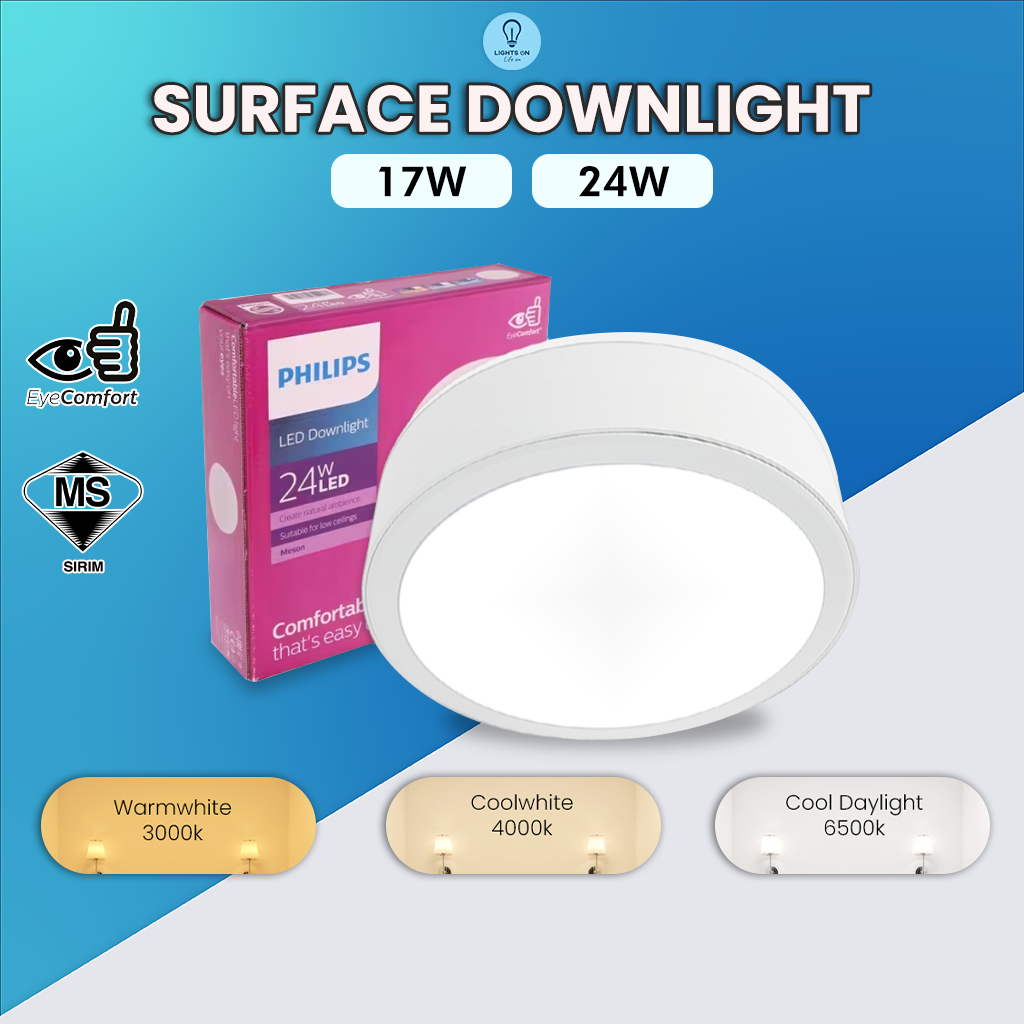Philips Meson 59472 59474 17w 24w Surface Mounted LED Downlight Lampu ...
