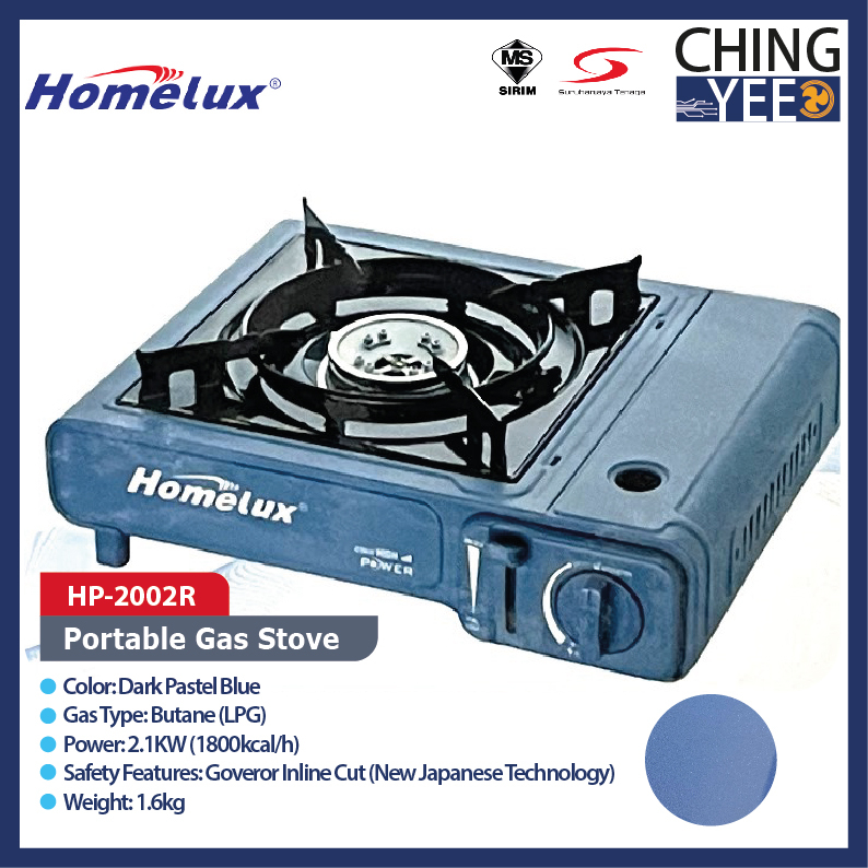 Homelux Portable Gas Stove HP-2002R Dark Pastel Blue Color Casing 2.1KW ...