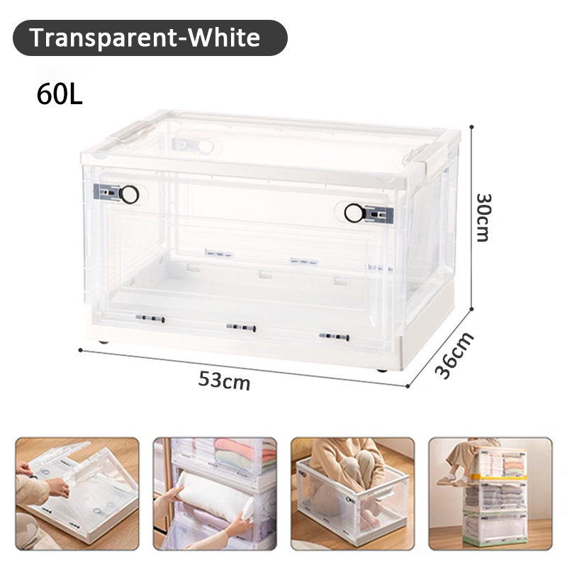 Foldable Storage Box With Wheels Clothes Storage Box with Lid Stackable ...