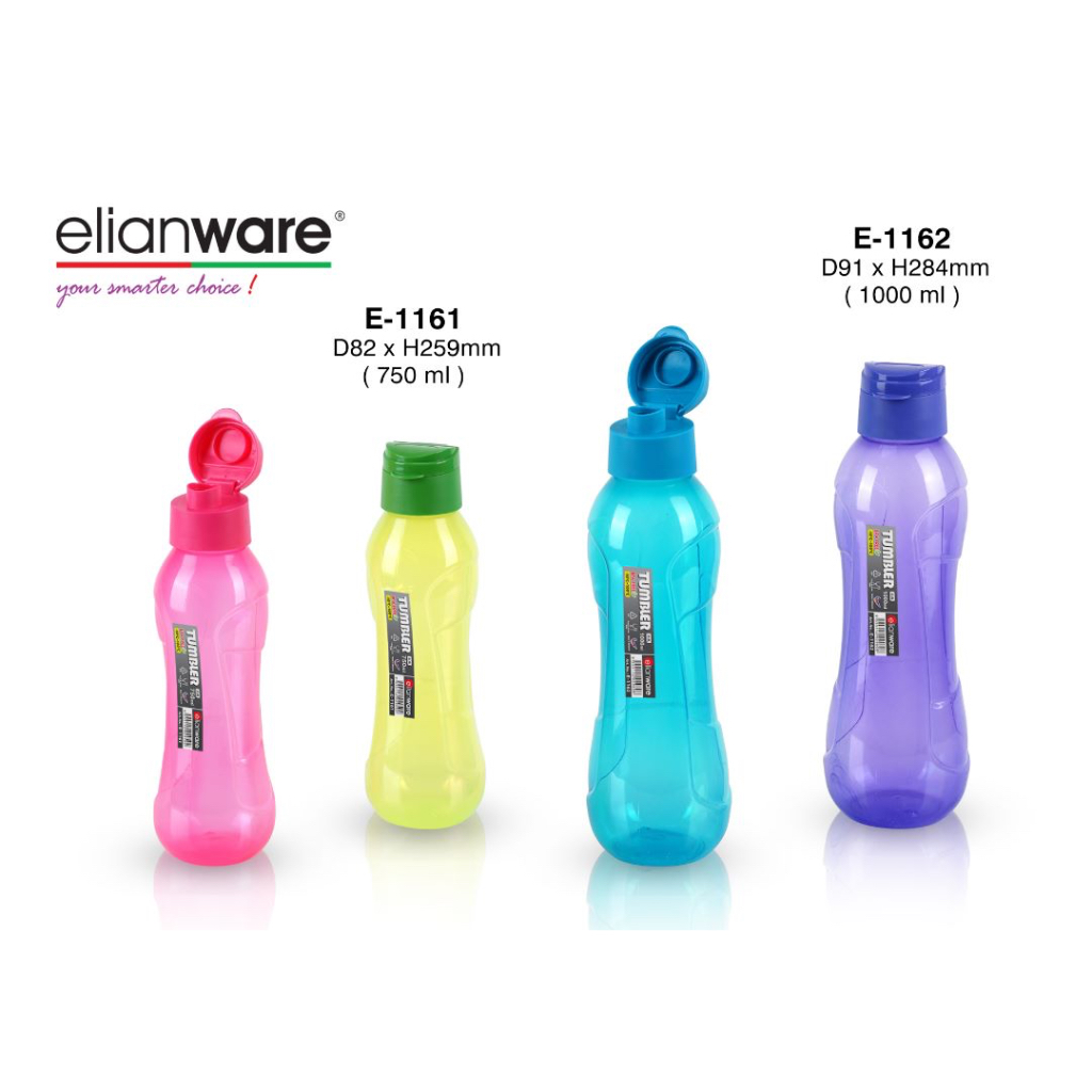 Elianware E-1161 E-1162 750ml 0.75L / 1000ml 1L BPA-Free Plastic Water ...
