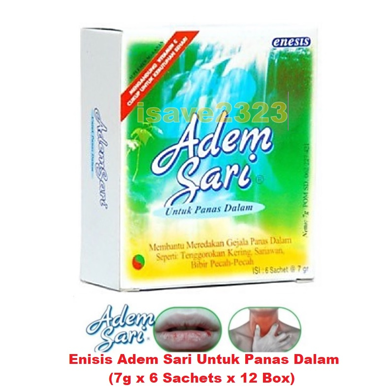 Enesis Adem Sari Untuk Panas Dalam (7g x 6 Sachets / 12 Box) | Shopee ...