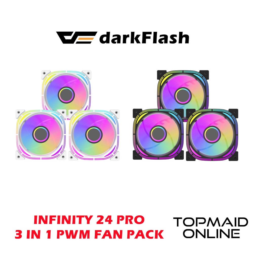 AIGO DARKFLASH INFINITY 24 PRO PWM 3 IN 1 PC CASING FAN PACK | Shopee ...