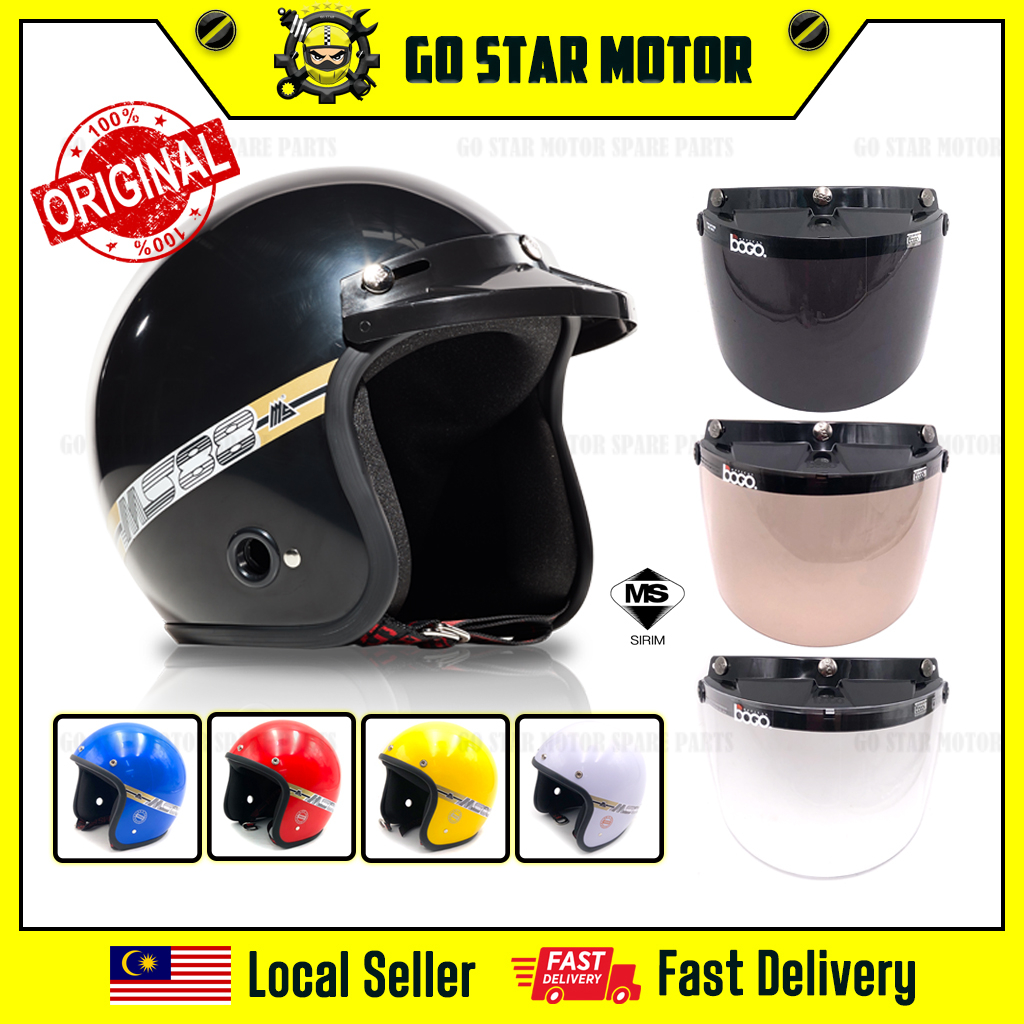 MS88 Helmet Original Topi Keledar Sirim 3 Button Helmet Visor ...