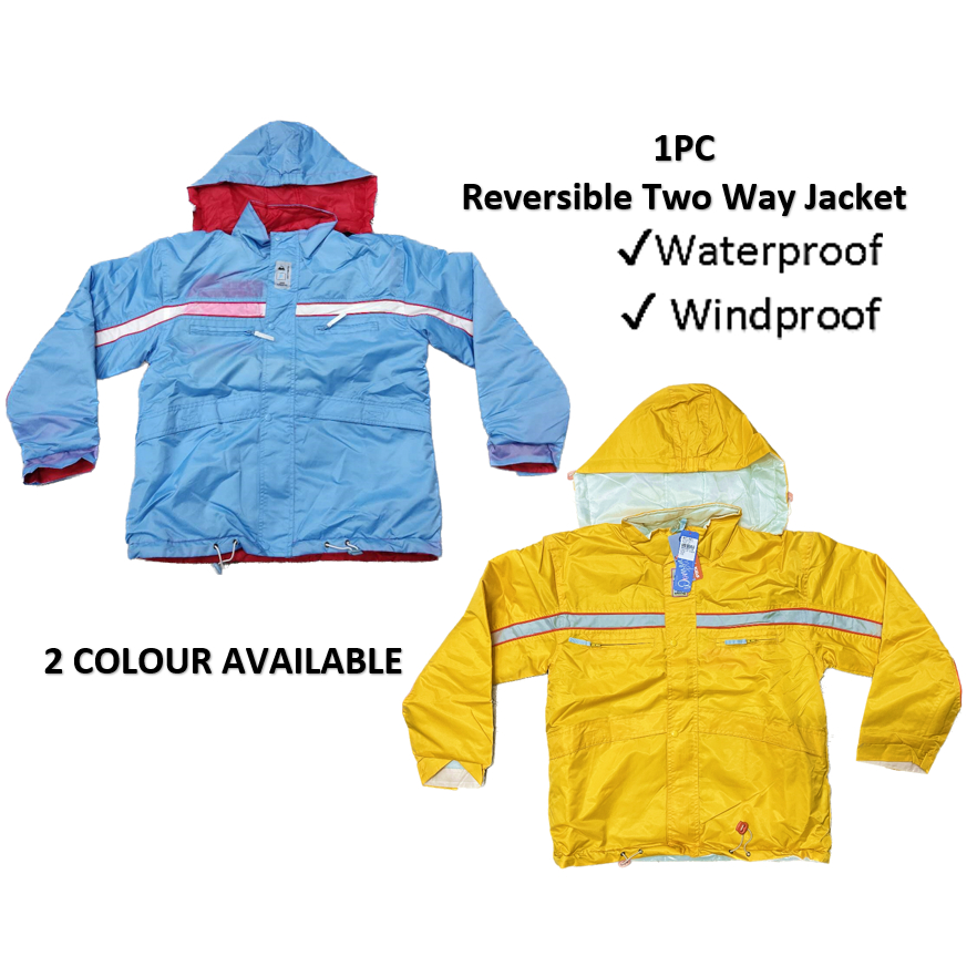 💯👍Junior Waterproof Windproof Reversible Two Way Jacket | Shopee Malaysia