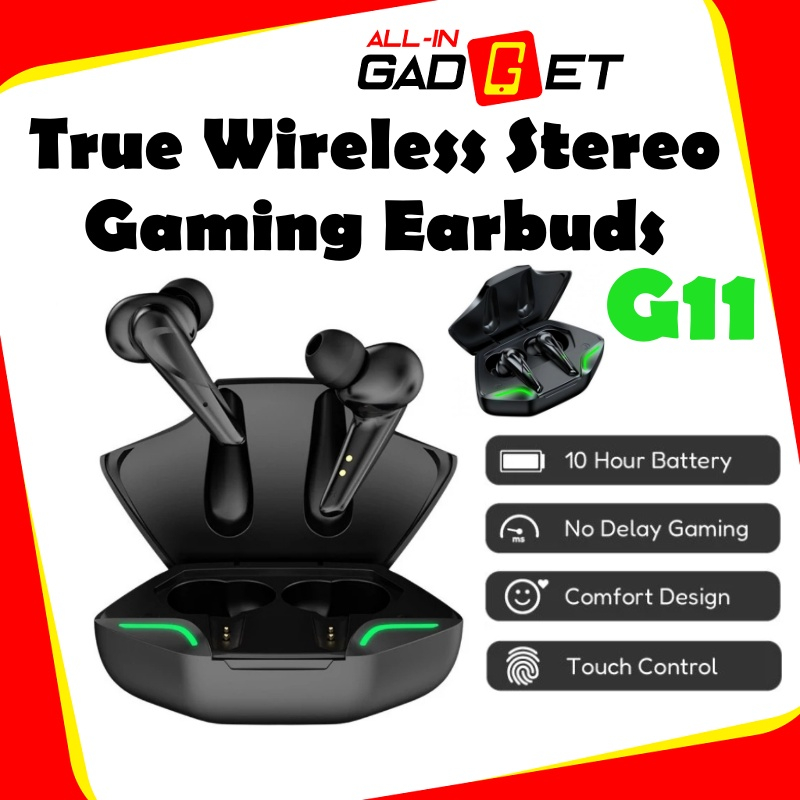 G11 Stereo Earbuds TWS Wireless Headset Bluetooth 5.2 Low Latency ...