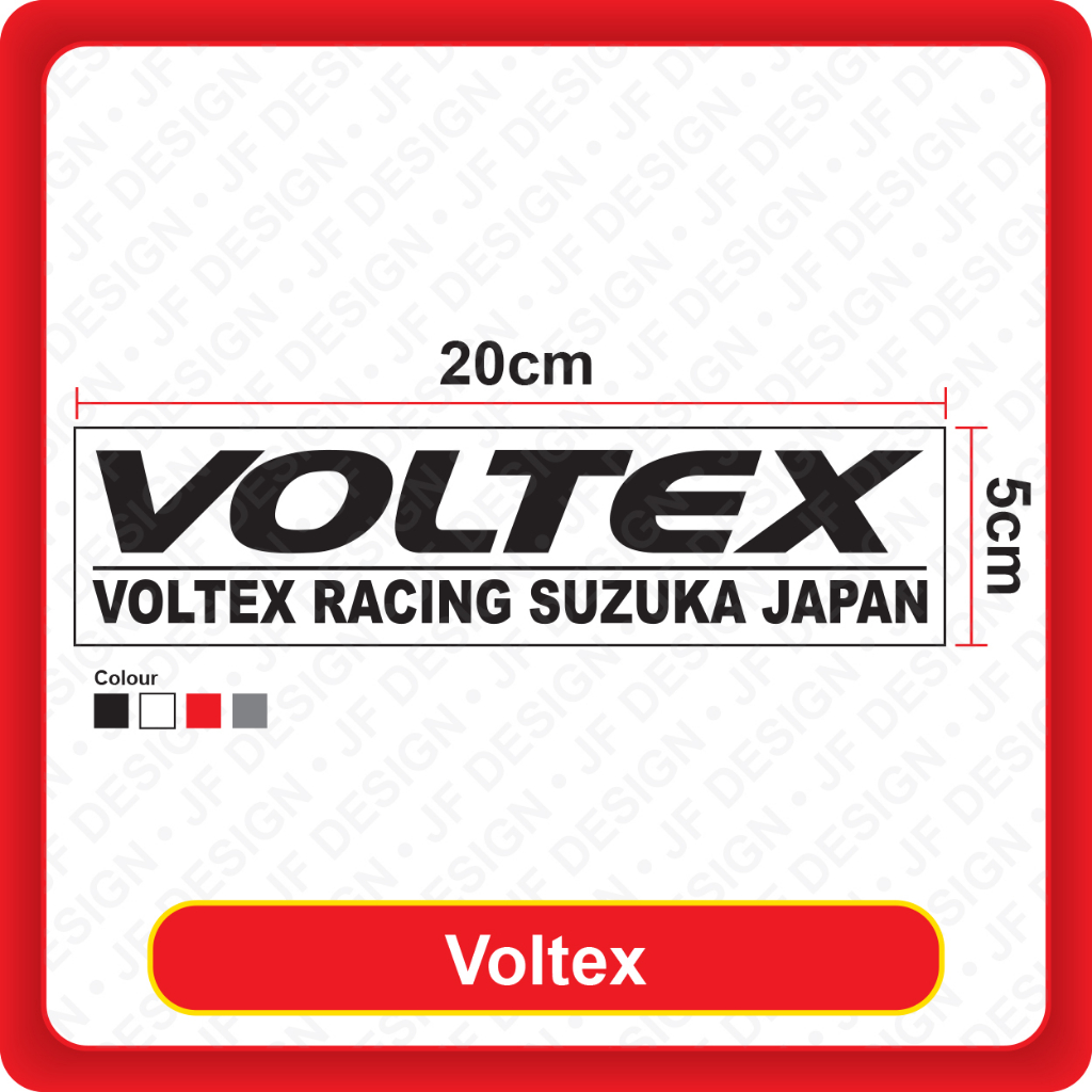 [095]Quality Car Sticker Voltex [12cm x 3cm][Sticker Cutting][Black ...