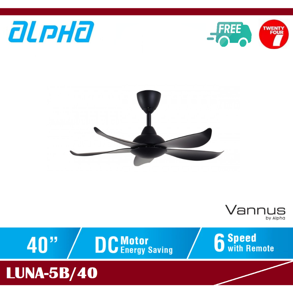 ALPHA Vannus - LUNA 5B 40 / 46 / 56 Inch Ceiling Fan with 5 Blades (6 ...