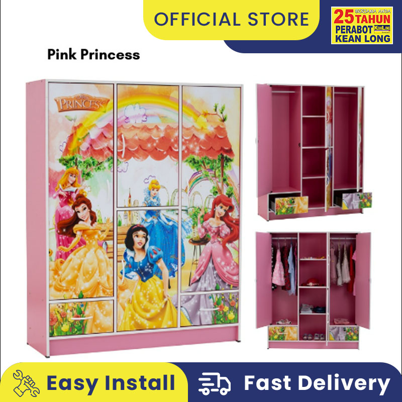 KLSB 5FT Wonderland Cartoon Kids Cabinet / Almari Baju Kartun /Kids ...