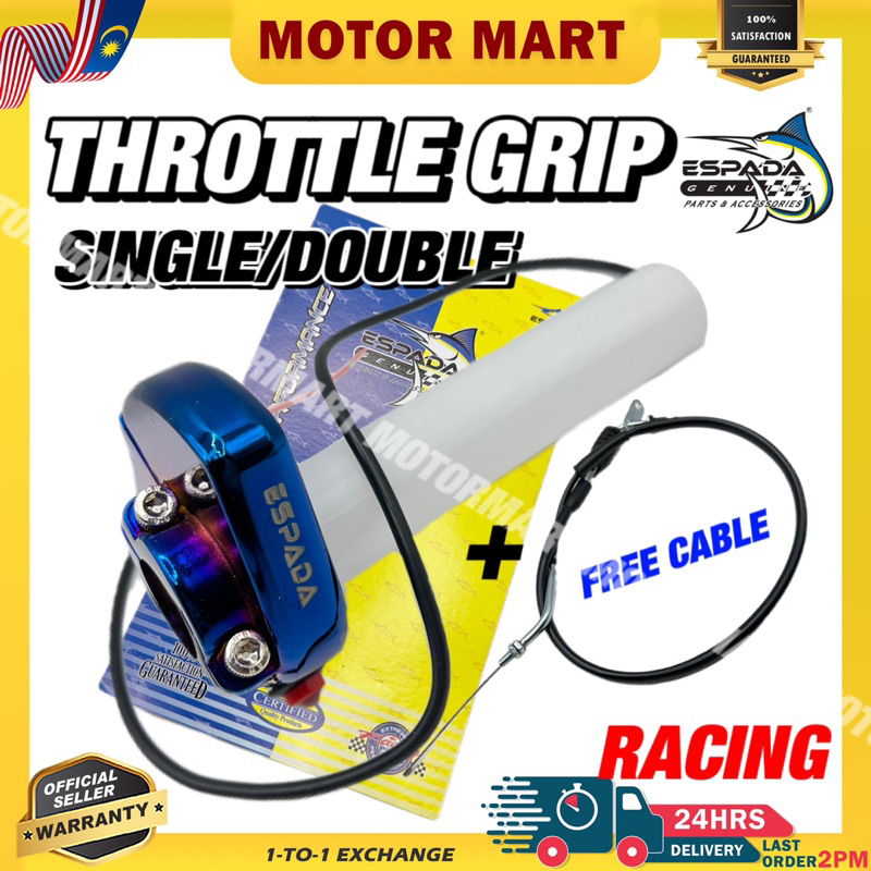 Espada Titanium Fast Throttle Racing Handle Grip FREE Cable Universal ...