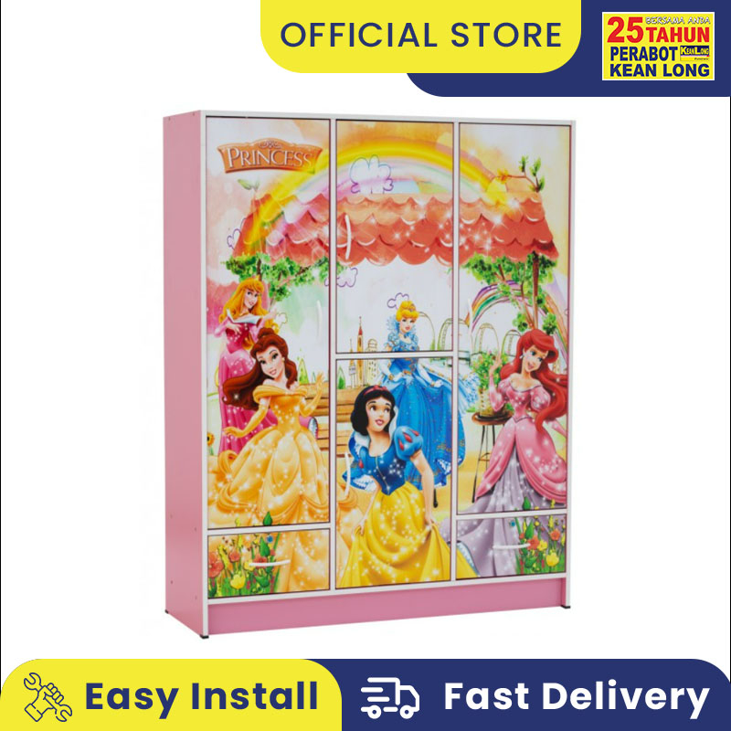 KLSB 5FT Wonderland Cartoon Kids Cabinet / Almari Baju Kartun /Kids ...