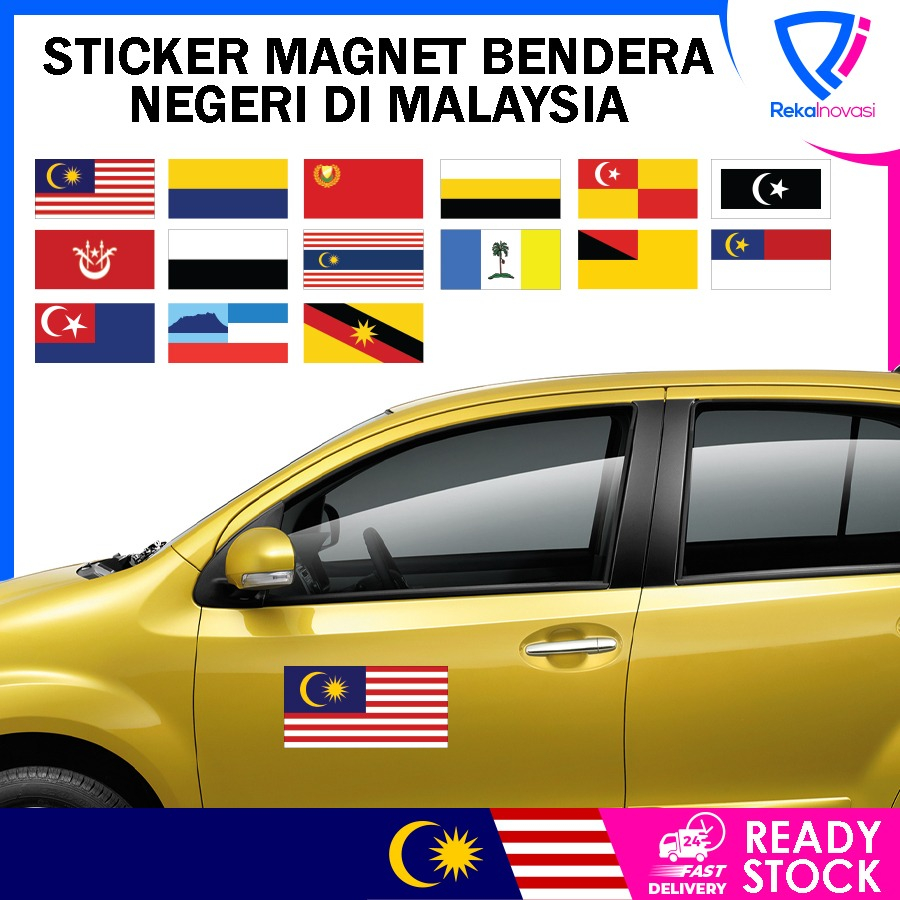 Sticker Magnet Bendera Malaysia Merdeka dan Negeri Hari Kemerdekaan ...
