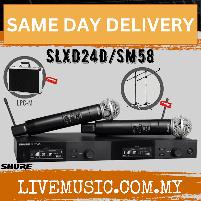 Shure SLXD24D/SM58 Digital Wireless Dual Handheld Microphone System ( SLXD24DSM58 ) | Shopee ...