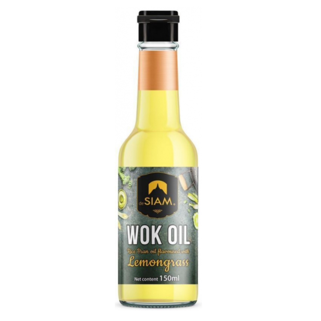 de Siam Wok Oil Rice Bran Oil Flavored with Lemongrass, 150ml (Assorted ...