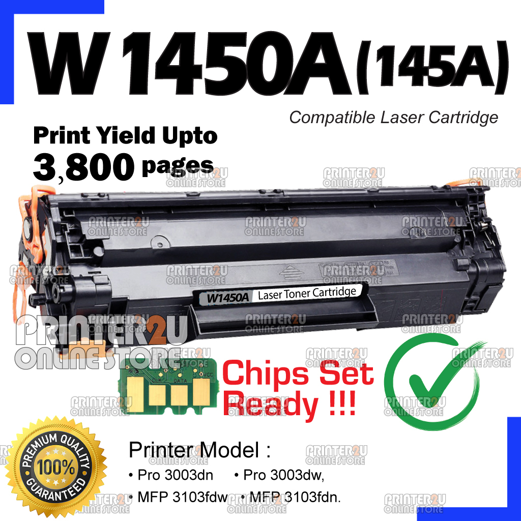 Compatible HP 145A 145X Black LaserJet Toner Cartridge W1450A W1450X ...