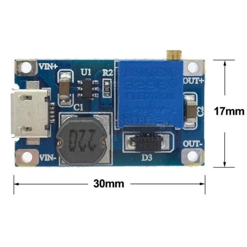 MT3608 DC-DC Adjustable Boost Module 2A Boost Step Up Module | Shopee Malaysia