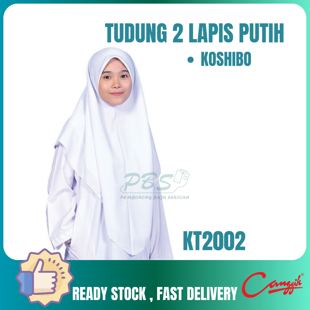 Tudung 2lapis Putih Licin (Koshibo) Jenama Canggih - KT2002 | Shopee Malaysia