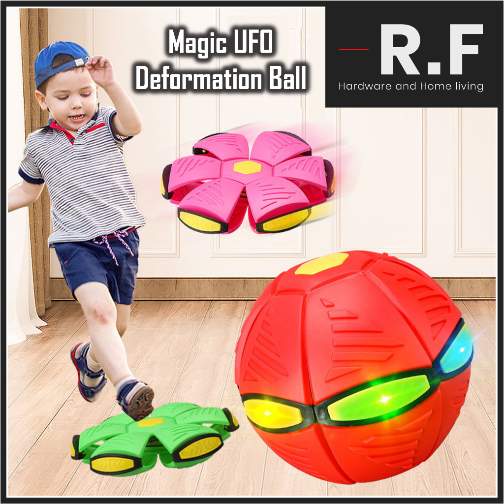 Magic Flying Saucer Ball UFO Flat Throw Disc Ball with LED Light Toy ...