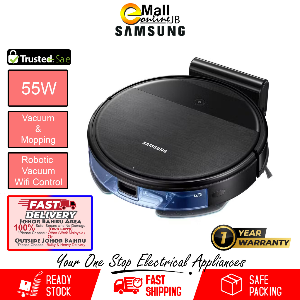 SAMSUNG POWERbot 2-in-1 Vacuum Cleaner Cleaning & Mopping VR05R5050WK ...