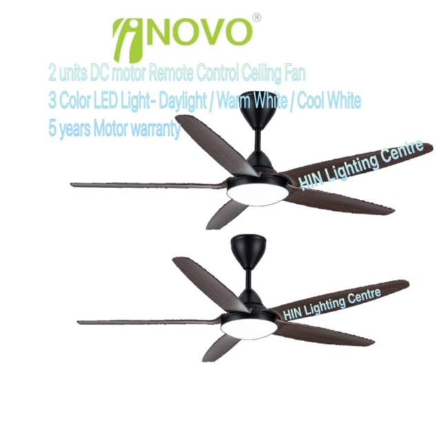 2units INOVO DCF 1 LED DC Motor 56 Inches with 3 Color LED 5 Blade 8F ...