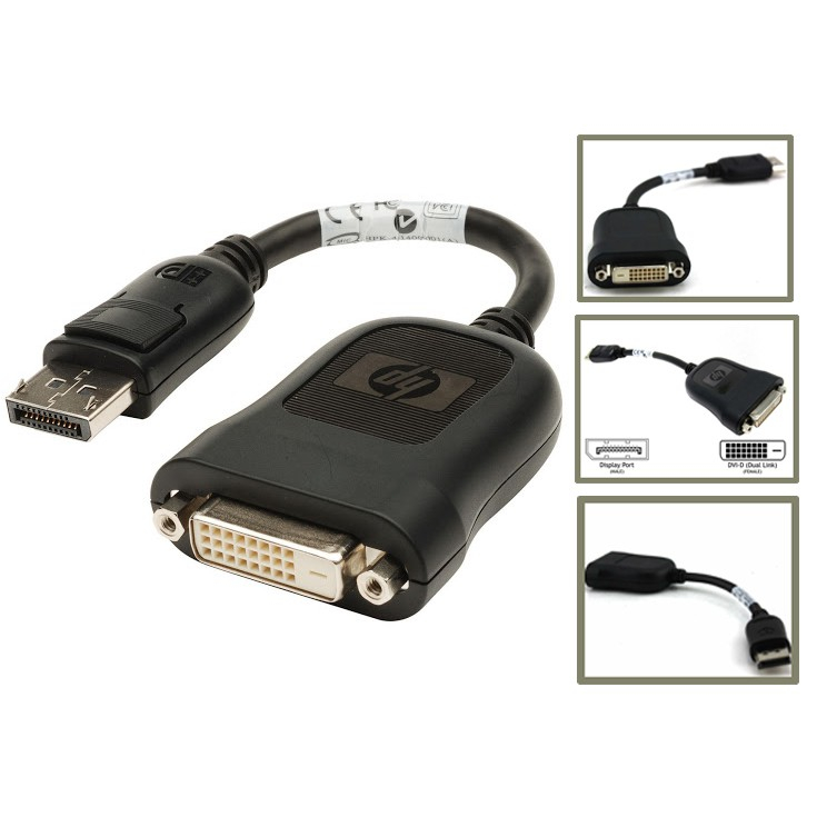 Original HP DP DisplayPort DVI-D Monitor Display Cable Adapter ...