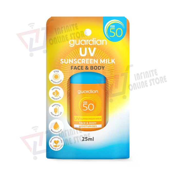 Guardian Face & Body Uv Sunscreen Milk SPF50 (25ml / 45ml) | Shopee ...
