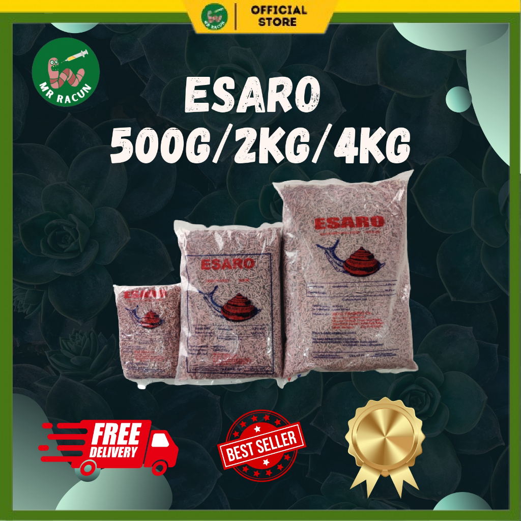 Esaro 500g 2kg 4kg Metaldehyde 5.0% Molluscicides Racun Siput Slugs Snail Poison Snail Pellets ...