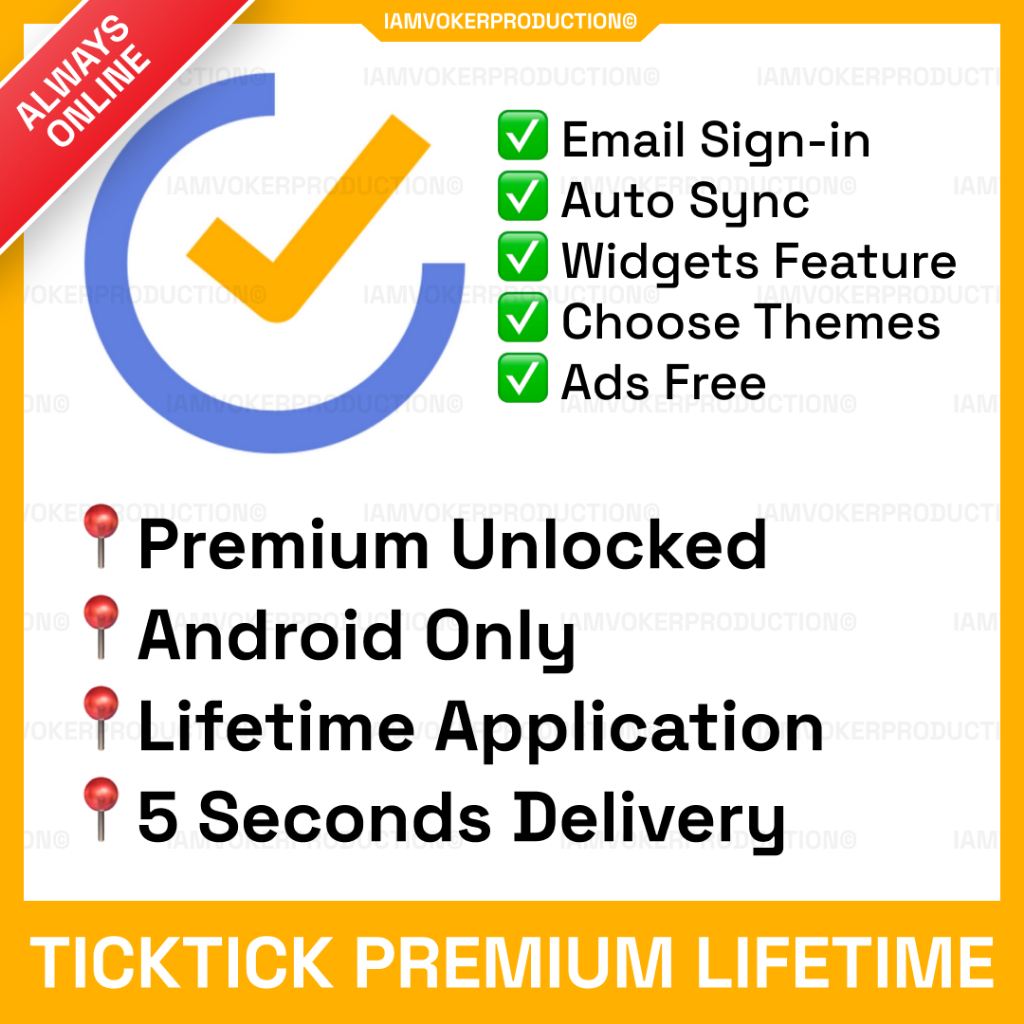 TickTick Premium Lifetime 2023 | Android | Shopee Malaysia