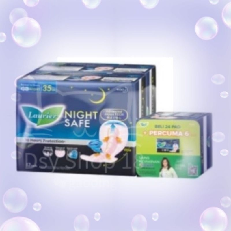 LAURIER Night Safe Wing 35cm [2x12's] FOC 35cm [6s] | Shopee Malaysia