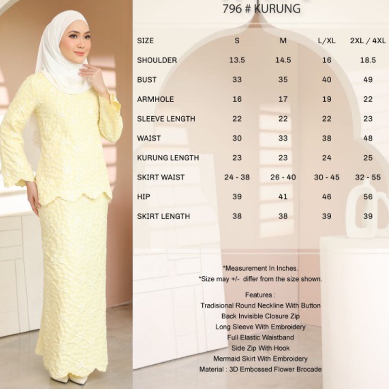 (S-XL) YELLOW MUSTARD KUNING TEMA BAJU KURUNG MODERN BAJU BRIDESMAID ...