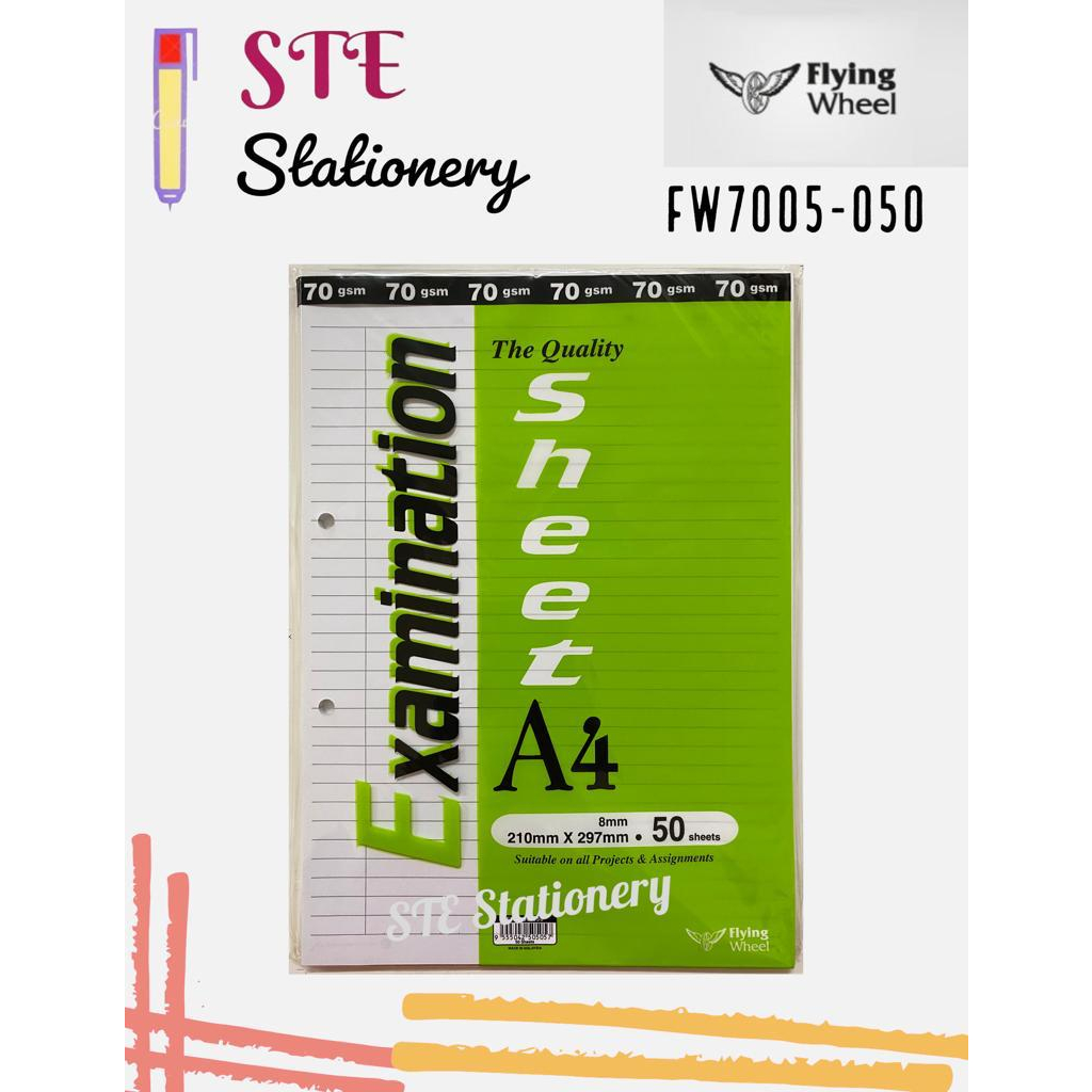 FLYING WHEEL A4 Examination Sheet - 50 sheets / 100 sheets | Shopee ...