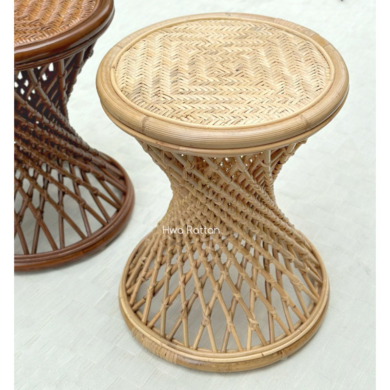 Designer rattan chair rattan stool Rattan classy stool Kerusi bulat ...