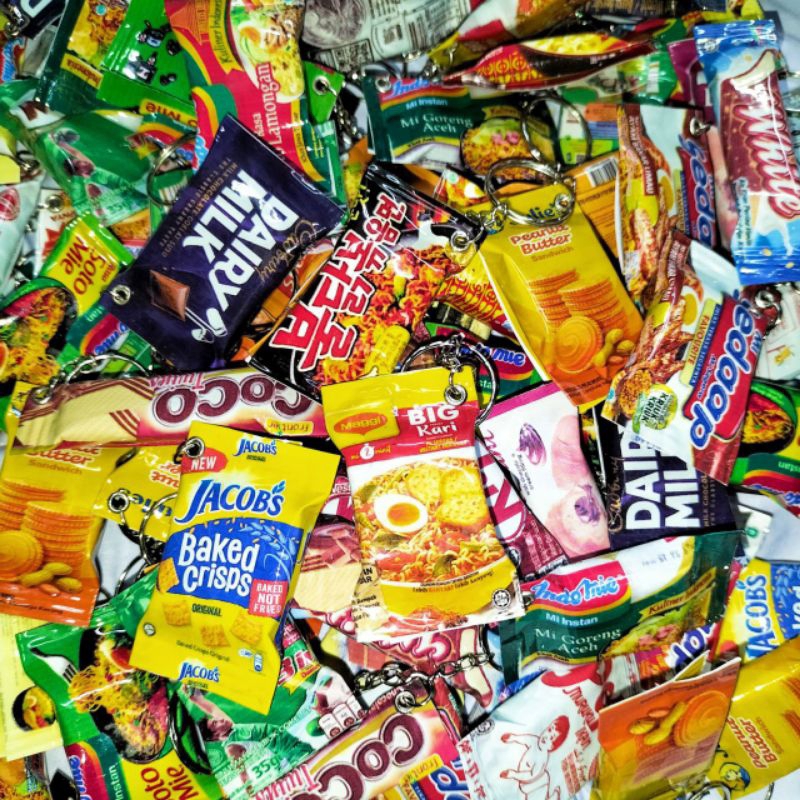 Keychain Handmade Murah Snek / Makanan / Minuman / Snack / Souvenir ...
