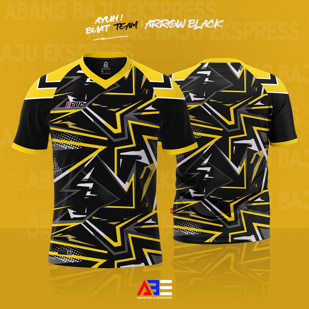 JERSEY PUC SPORT DESIGN ARROW BLACK TEAM / INDIVIDUAL / NEW DESIGN FOR ...