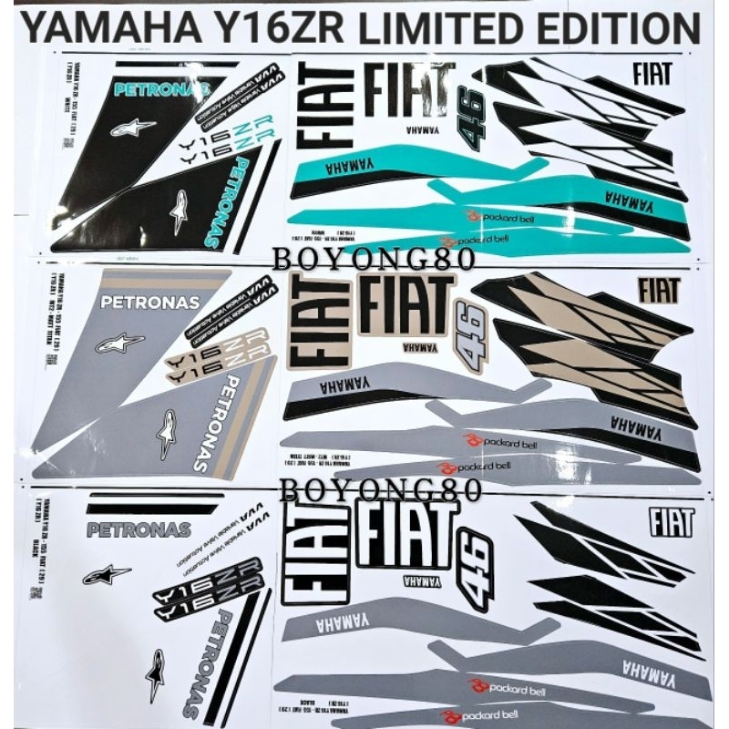 YAMAHA Y16 Y16ZR - 155 FIAT BODY STICKER LIMITED EDITION ( READY STOCK ...
