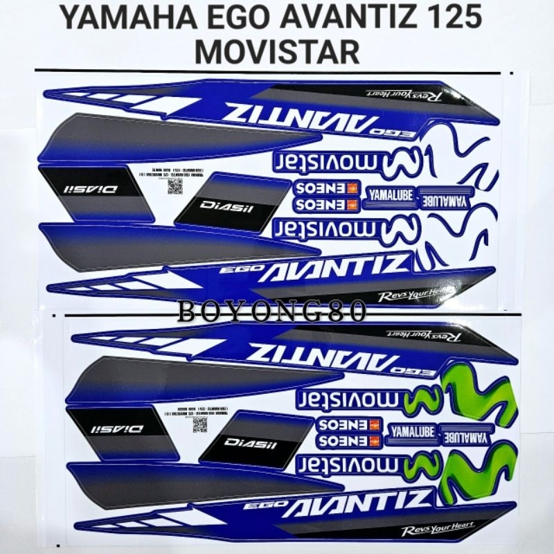 YAMAHA EGO AVANTIZ 125 MOVISTAR BODY STICKER ( READY STOCK ) | Shopee ...