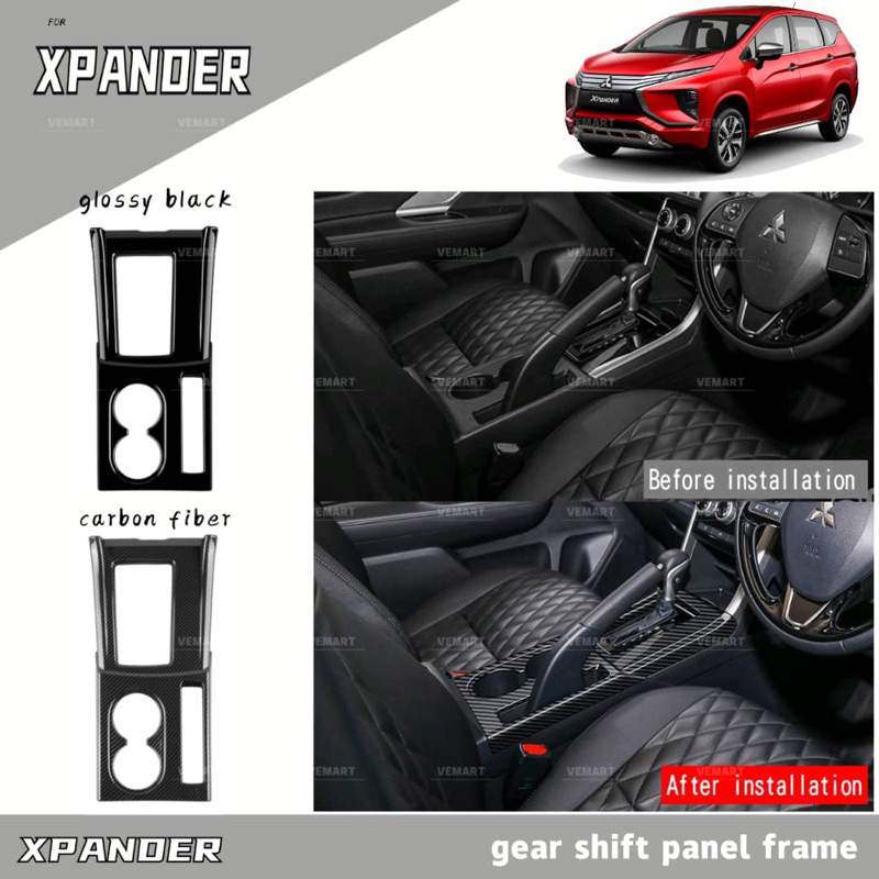 Vemart Mitsubishi xpander car carbon fiber gear shift panel frame ...