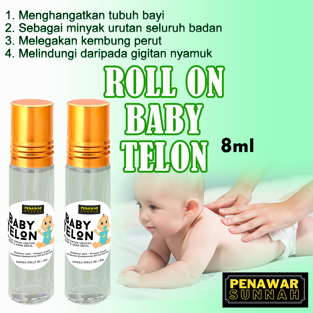 Minyak Telon Baby Roll On Kembung Perut Batuk Minyak Telon Bayi Budak ...