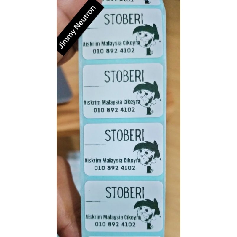 Stiker Aiskrim Malaysia 100 pcs siap potong 30mm x 20mm hanya tampal ...