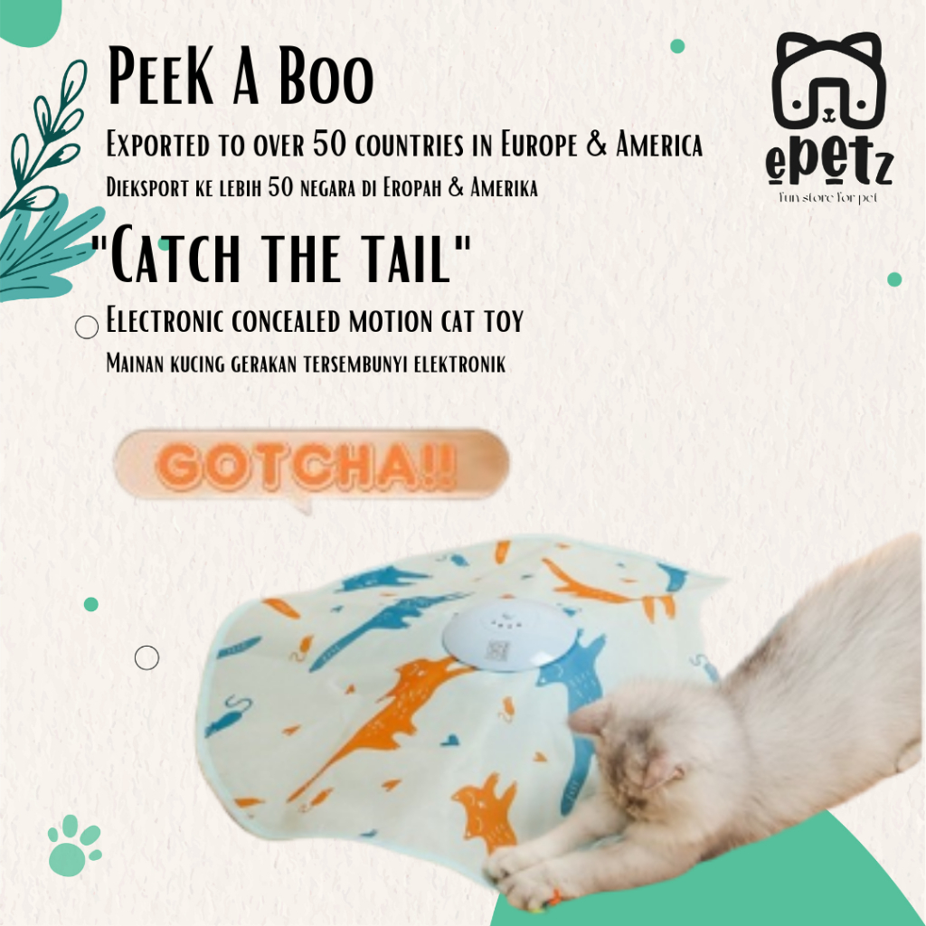 【ePetz】Electric-Cat-Toy-Automatic-Cat-Teaser-Cat-Toys-Pet-Toys-Mainan ...