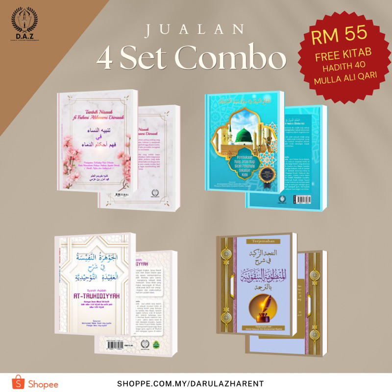 PROMOSI 4 SET COMBO KITAB 🔥🔥 (Haid,Sirah,Tauhid & Mustolah hadith ...
