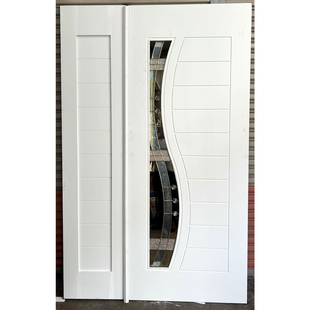 New Design Pintu Kayu Cermin (Full Solid) HDF Door Tempered Glass ...