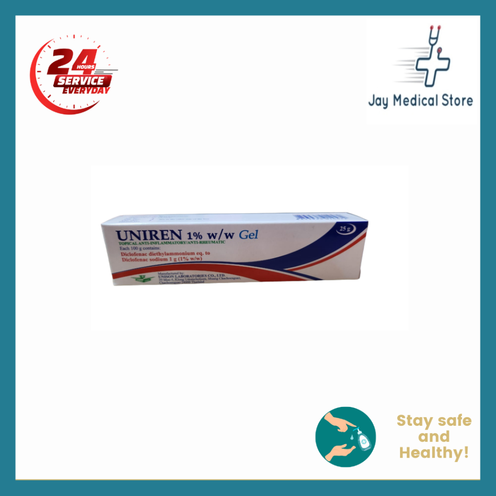 Uniren Gel 25g Pain Relief Gel Transparent Gel Form Non Sticky | Shopee ...