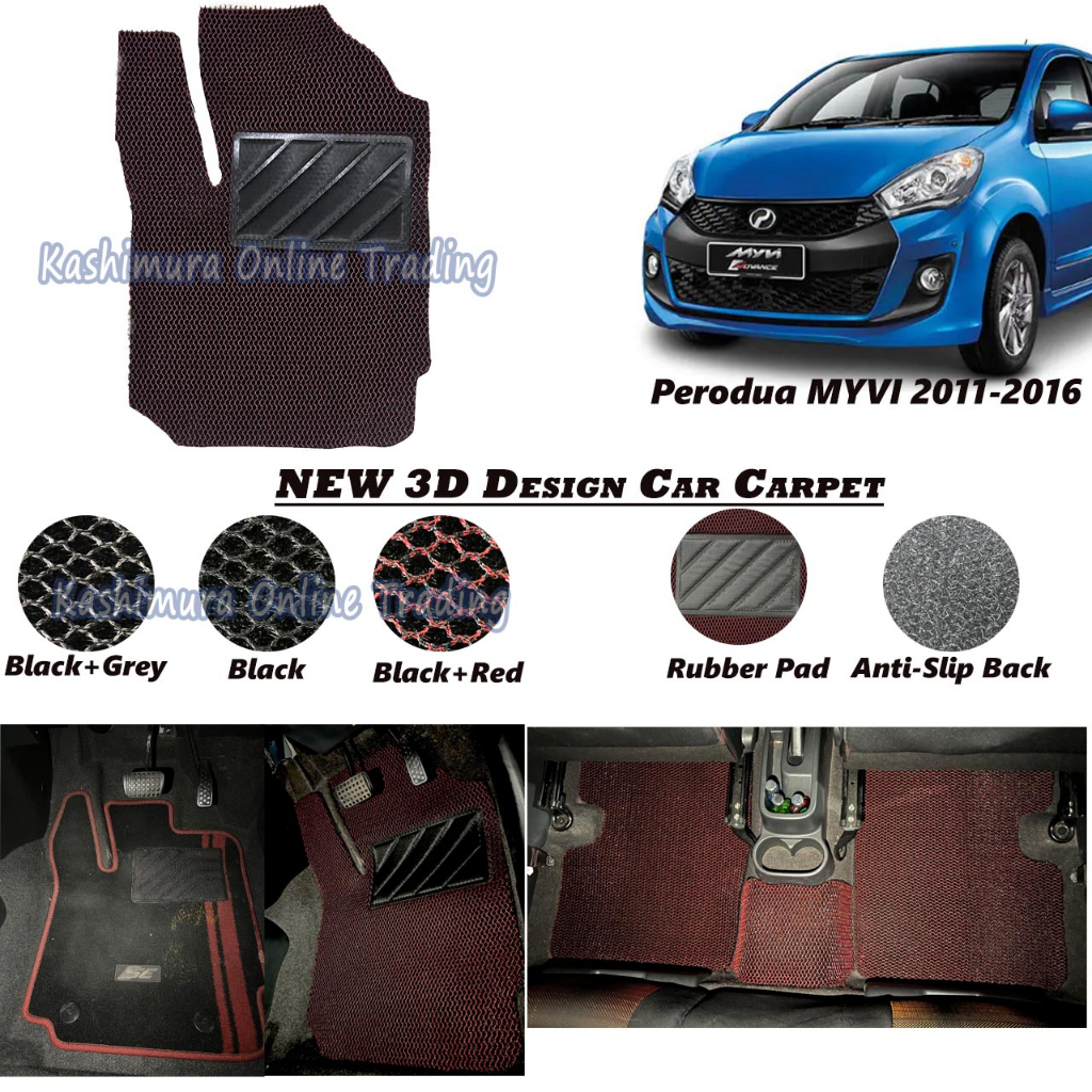 Perodua MYVI 2011-2016 Lagi Best SE Icon New 3D coil mat with mesh top ...