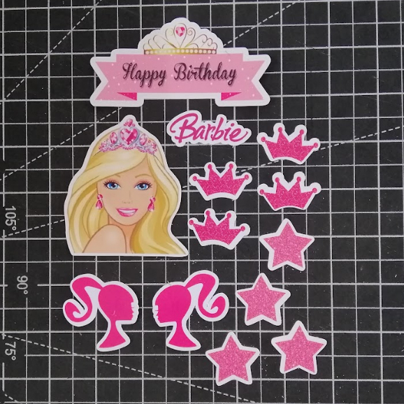 READY STOCK Happy Birthday Cake Topper Barbie Decoration Set Party ...